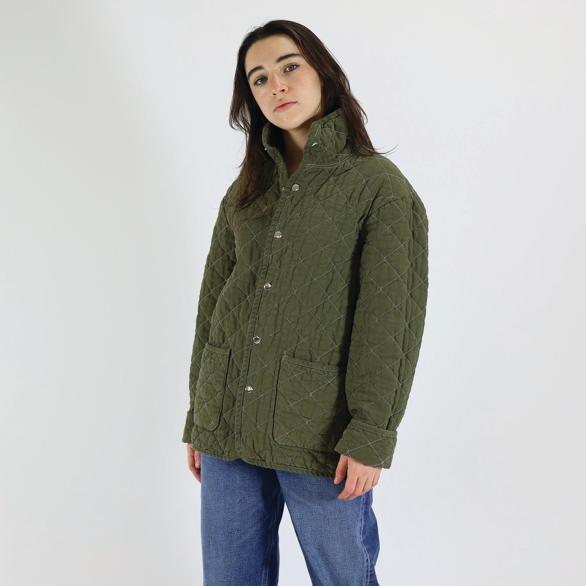 Quilted Snap Jacket – Utility Canvas